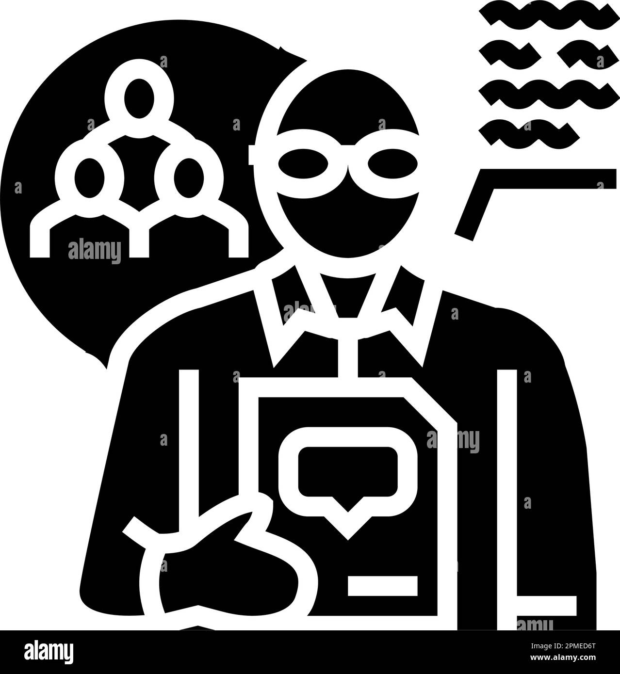 social scientists worker glyph icon vector illustration Stock Vector ...
