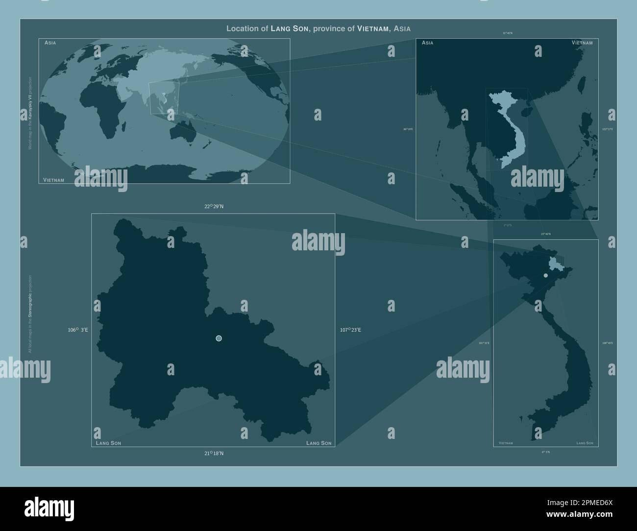 Lang Son, province of Vietnam. Diagram showing the location of the ...