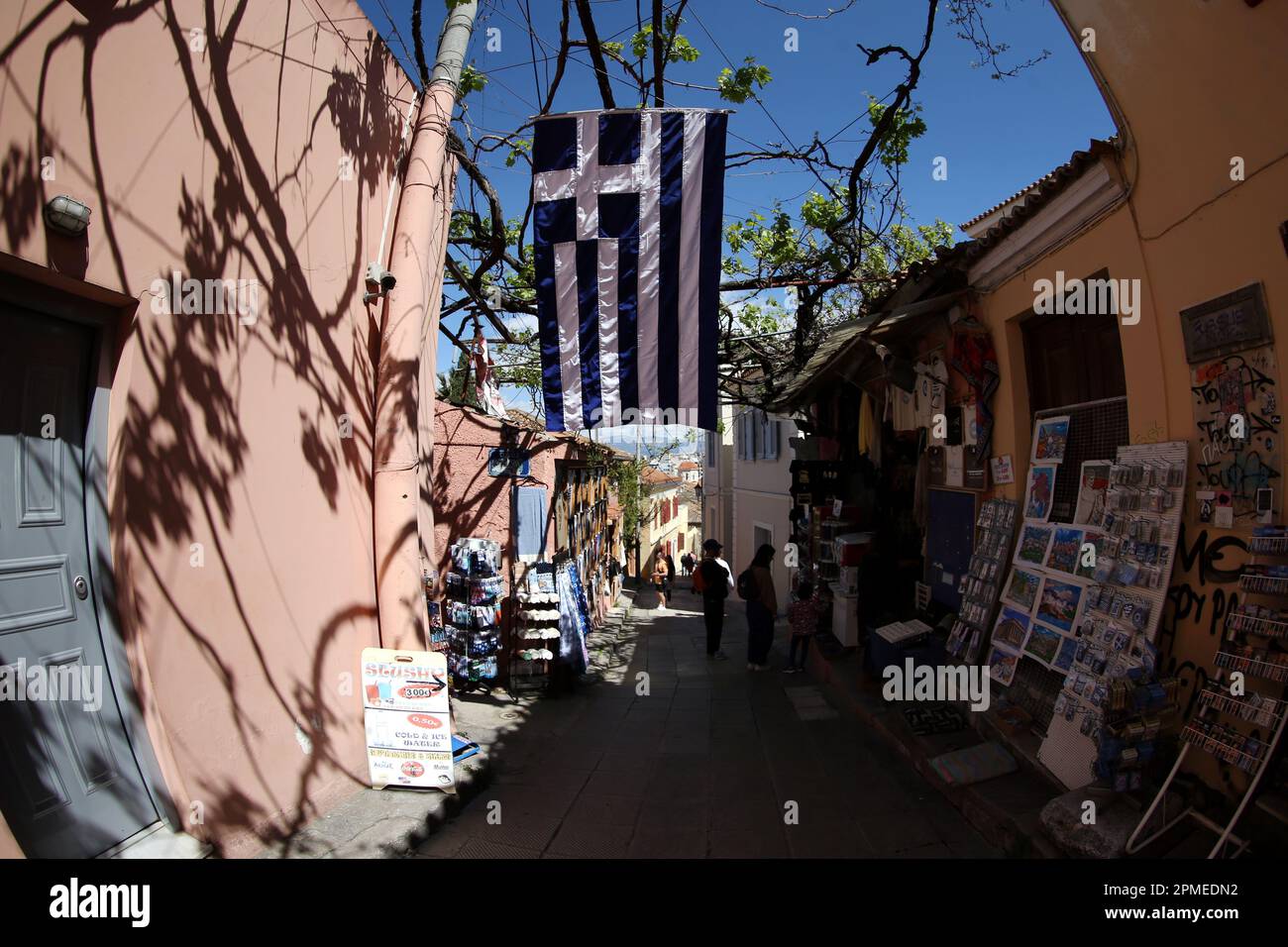 Tourist shop in Plaka district under Acropolis hill Stock Photo - Alamy
