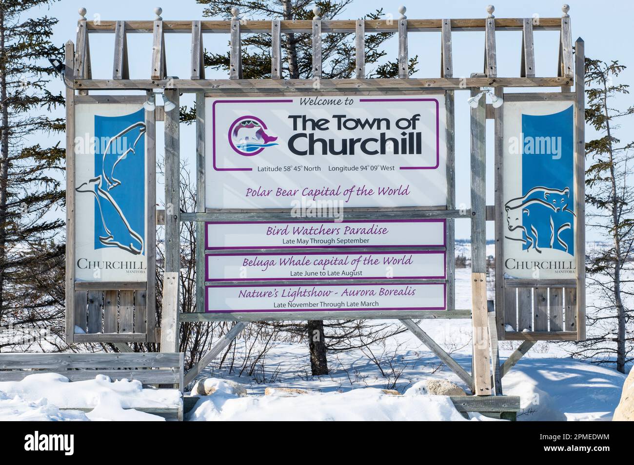 Welcome sign churchill manitoba canada hi-res stock photography and ...
