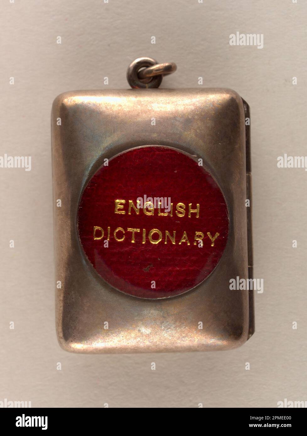 Locket With Dictionary (USA); metal, glass, leather, paper Stock Photo ...