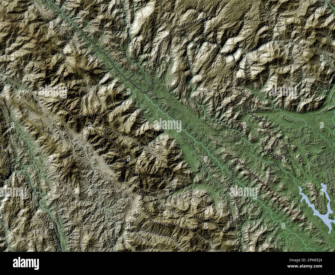 Lao Cai, province of Vietnam. Elevation map colored in wiki style with ...