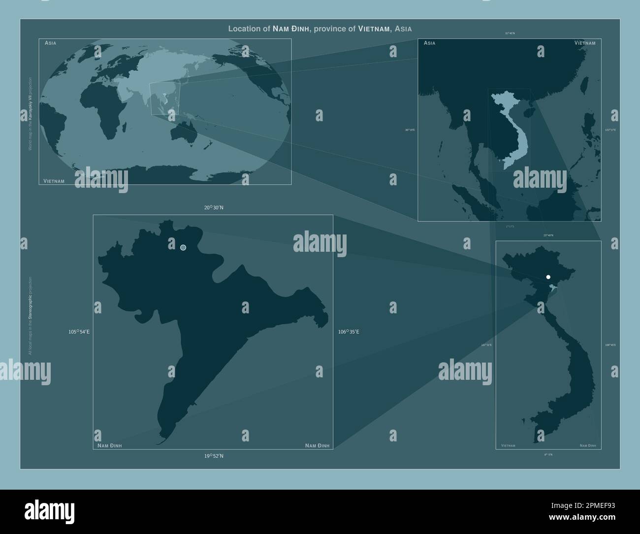 Nam inh, province of Vietnam. Diagram showing the location of the ...
