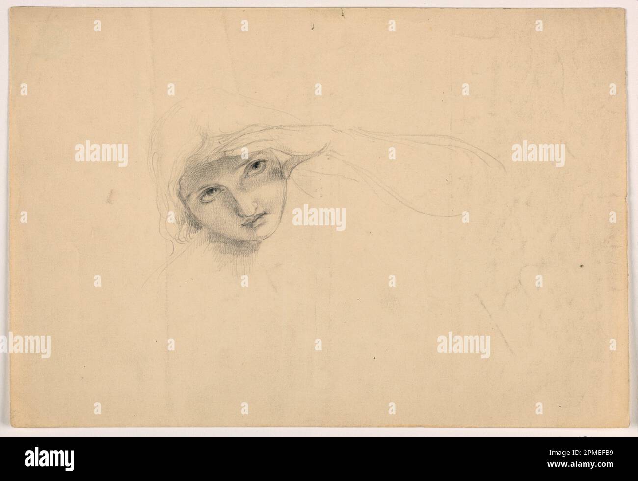 Drawing, Woman Shielding Her Eyes; Daniel Huntington (American, 1816 ...