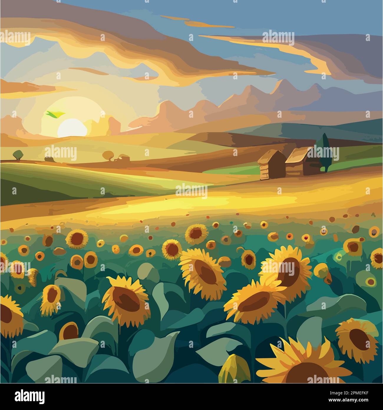 Swaying with the breeze Stock Vector Images - Alamy