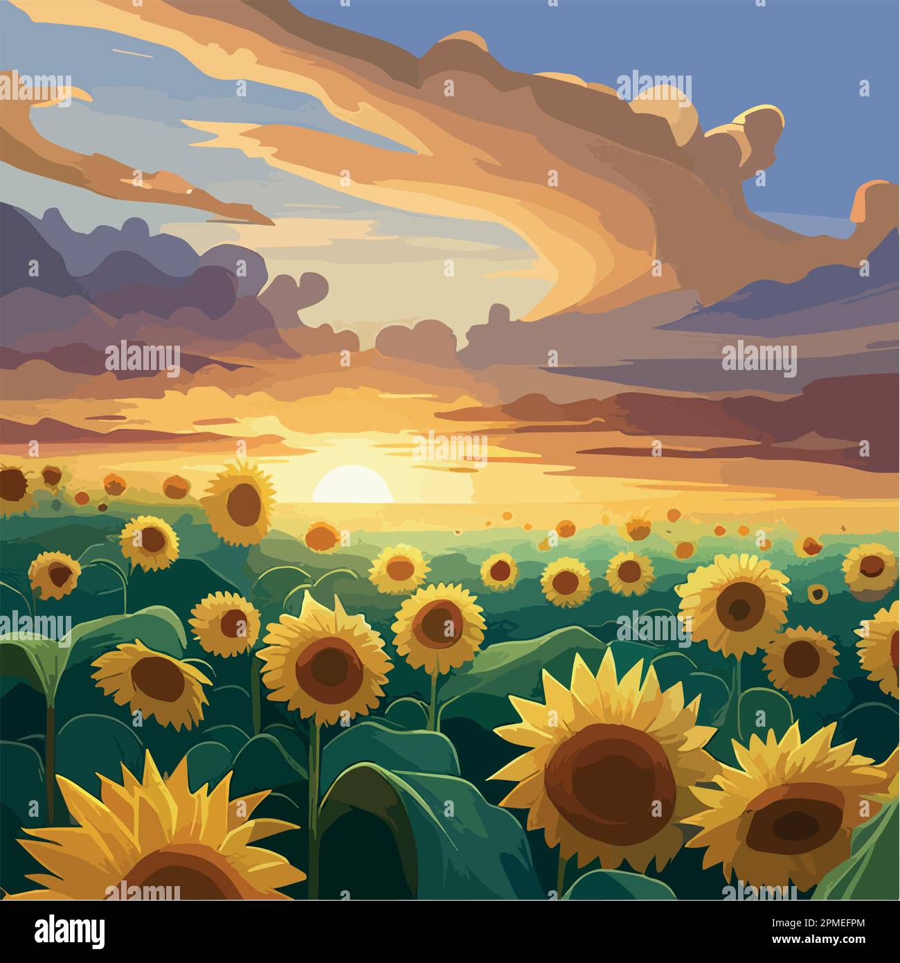 Rolling sunset Stock Vector Images - Alamy