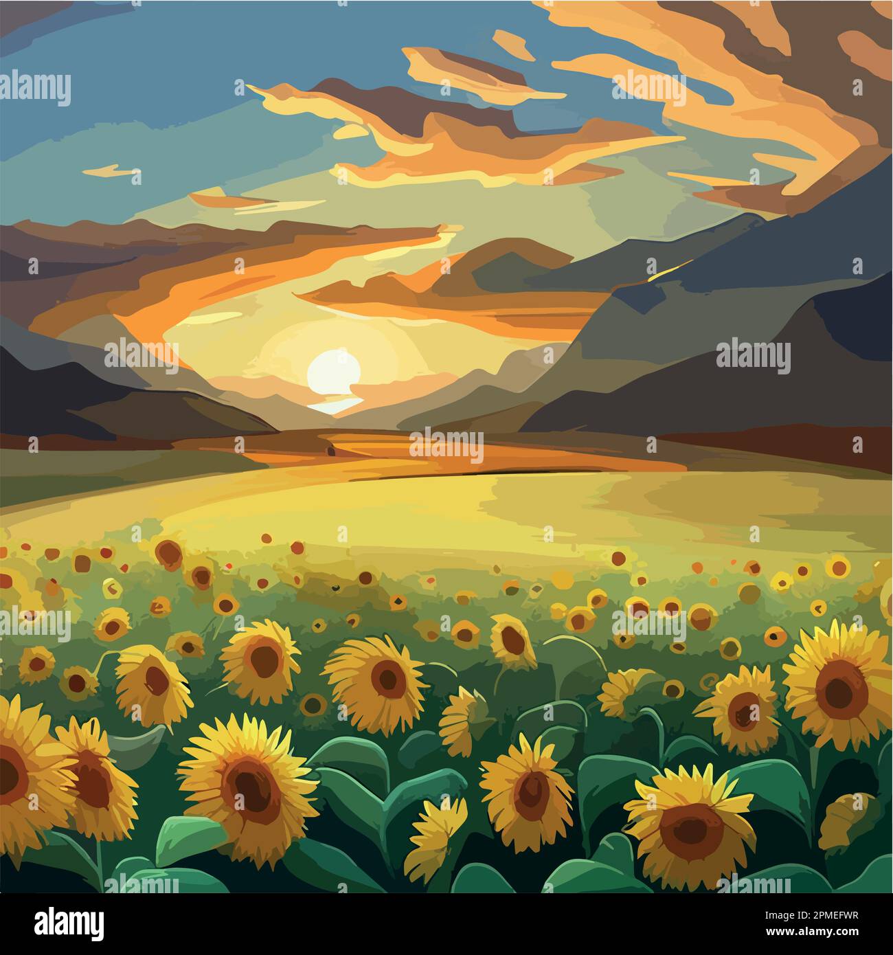 Rolling sunset Stock Vector Images - Alamy
