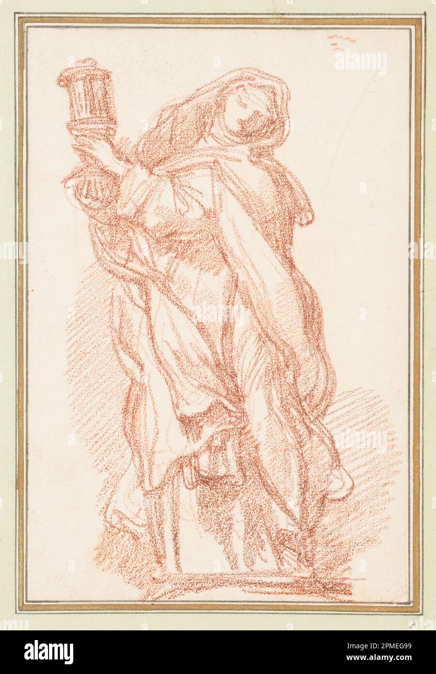 Drawing, St. Clare on façade of S. Silvestro in Capite; Jean-Robert ...