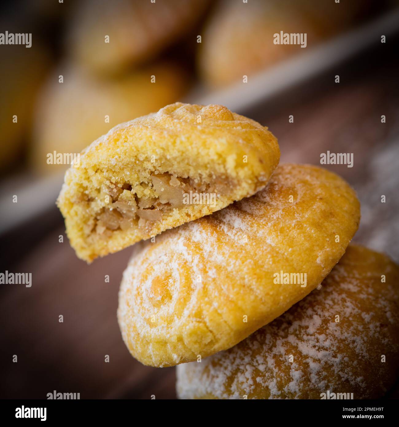 Traditional eid maamoul or mamoul cookies with dates, nuts, and jam ...