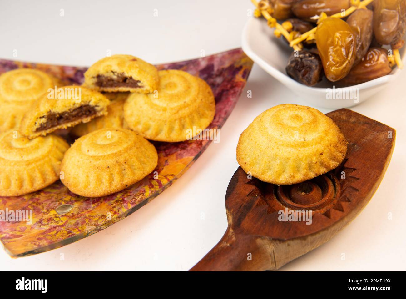 Traditional eid maamoul or mamoul cookies with dates, nuts, and jam ...