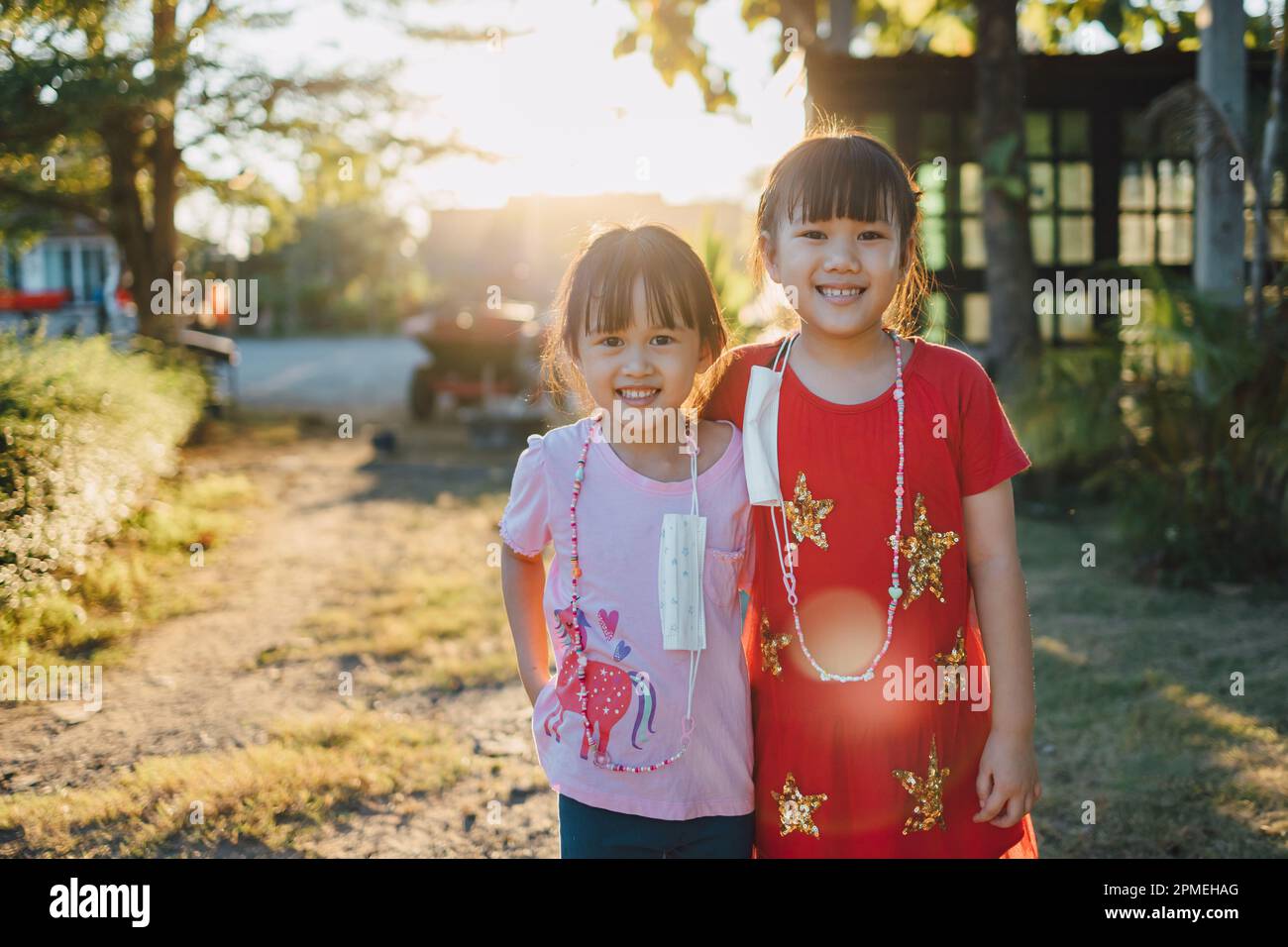 Portrait of emotional face expression of smiling and laughing of Asian ...