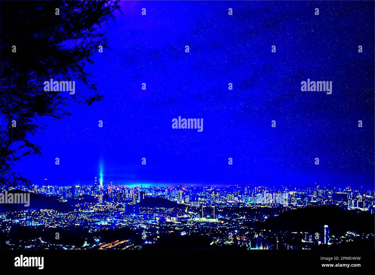 imagination view of city at night Stock Photo - Alamy