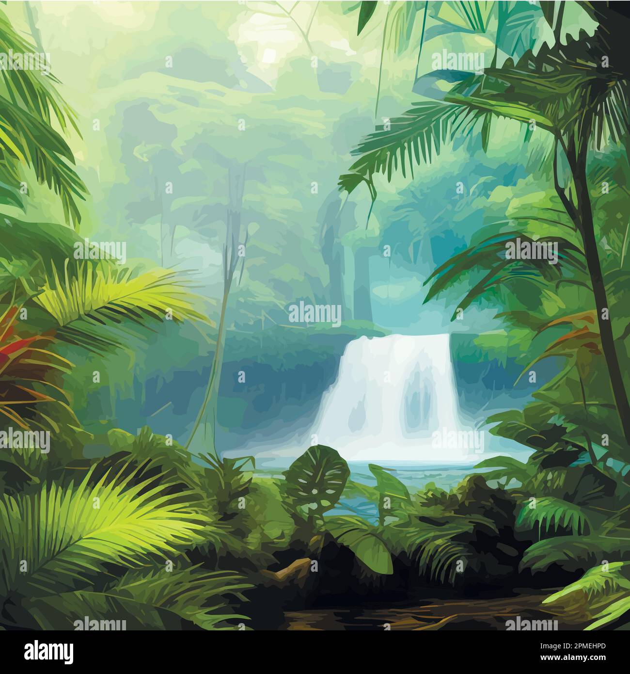 Amazon rainforest waterfalls Stock Vector Images - Alamy