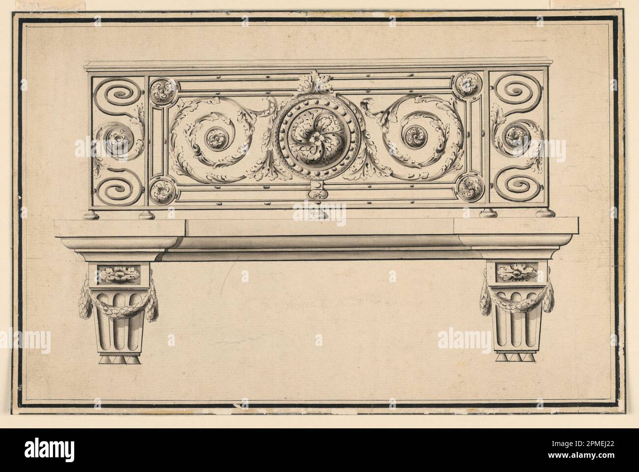 Drawing, Design for a Wrought-Iron Balcony; Attributed to Jean François ...