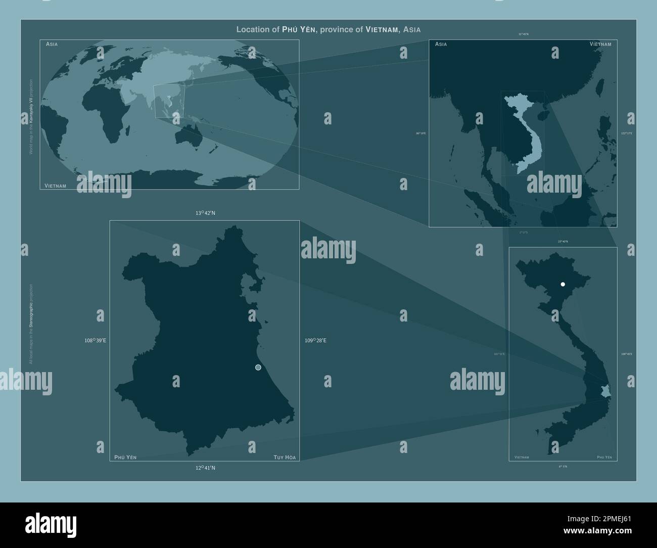 Phu Yen, province of Vietnam. Diagram showing the location of the ...