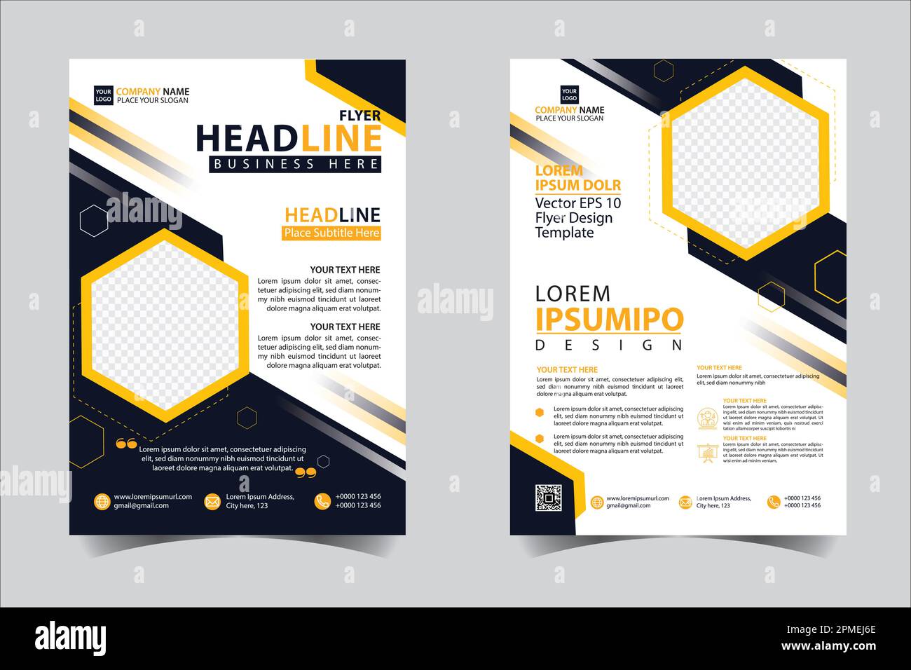 Yellow and Black business annual report brochure flyer design template ...