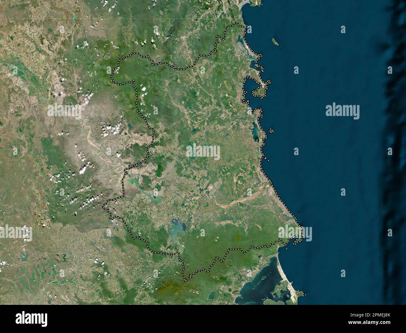 Phu Yen, province of Vietnam. High resolution satellite map Stock Photo ...