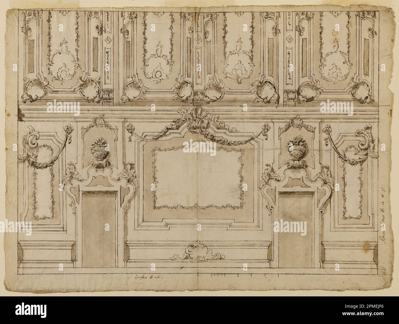 Drawing, Project for Stucco Decoration; Italy; graphite, pen and ink ...