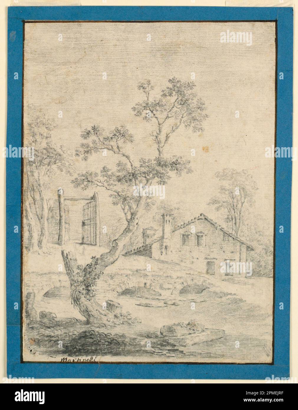 Drawing, Landscape with Farm; Designed by Vincenzo Martinelli (Italian ...