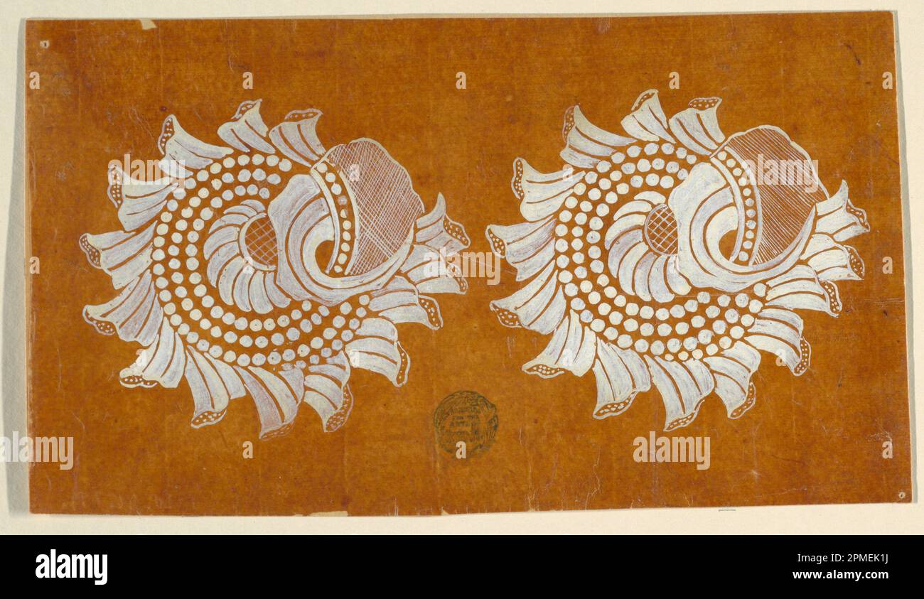 Drawing, Design for an Embroidered or Woven Fabric of the "Fabrique de ...