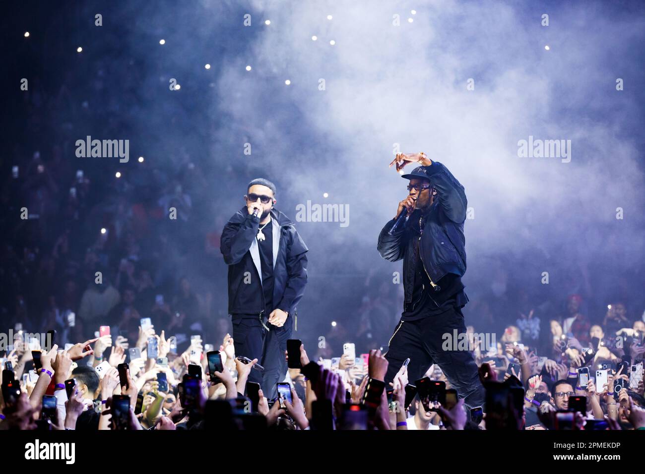 Travis Scott joins rapper NAV on stage during the Never Sleep Tour in ...