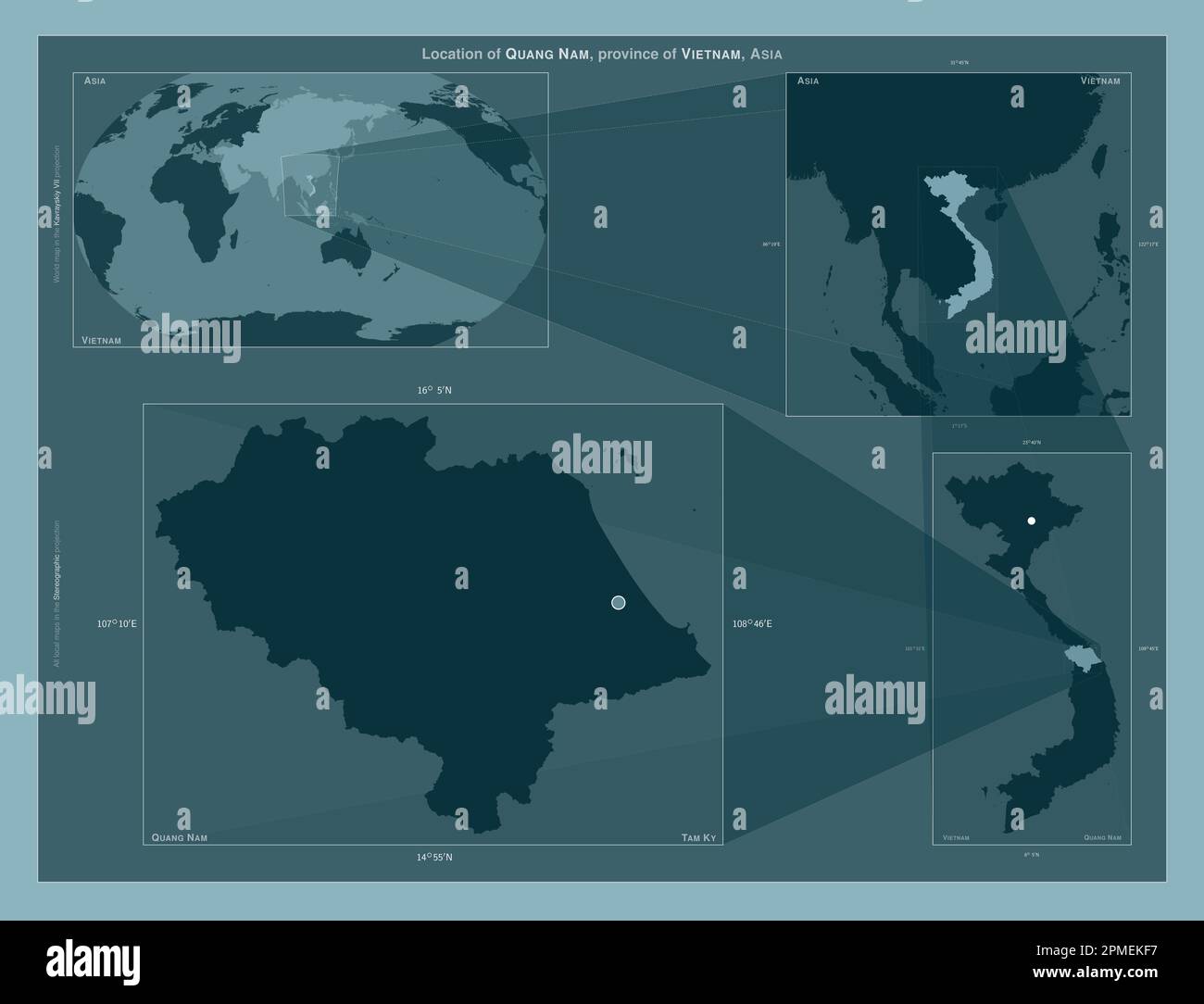 Quang Nam, province of Vietnam. Diagram showing the location of the ...