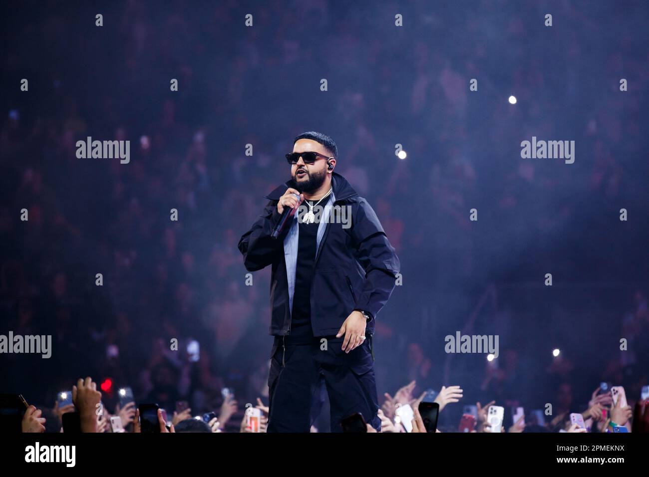 Toronto-born rapper NAV performing on stage at Scotiabank Arena in ...