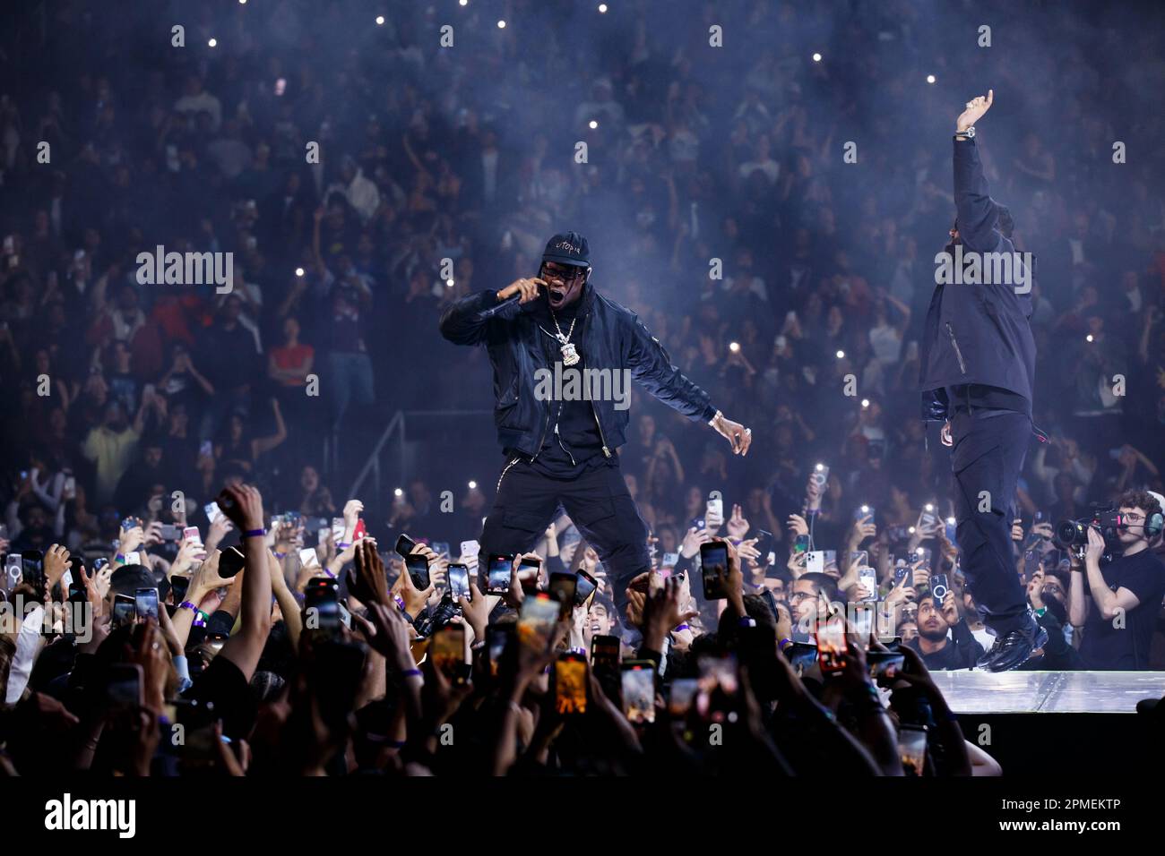 Travis Scott joins rapper NAV on stage during the Never Sleep Tour in ...