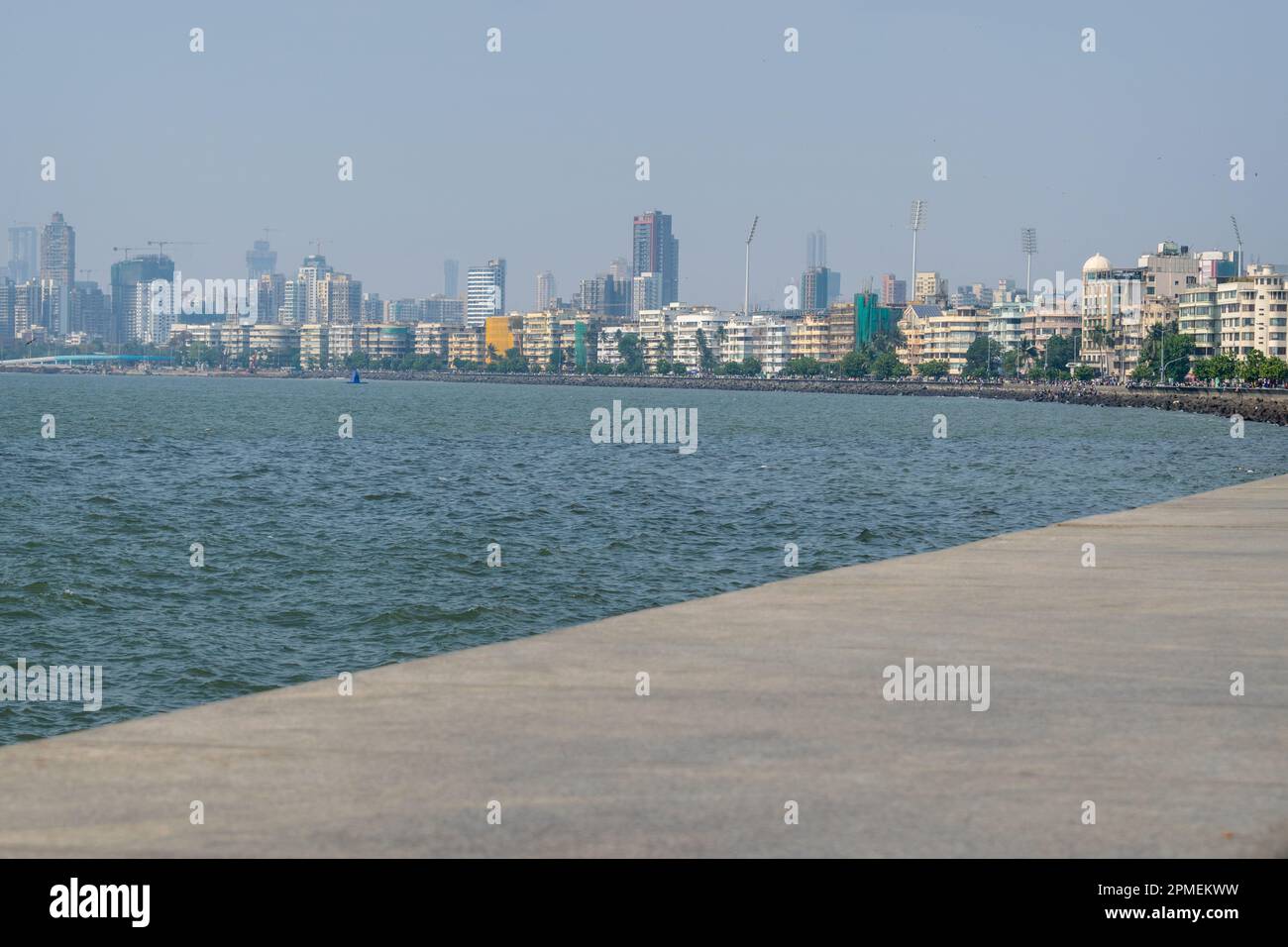 A beautiful promenade showing affluent urban residential and commercial ...