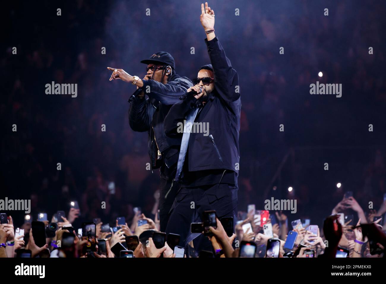 Travis Scott joins rapper NAV on stage during the Never Sleep Tour in ...