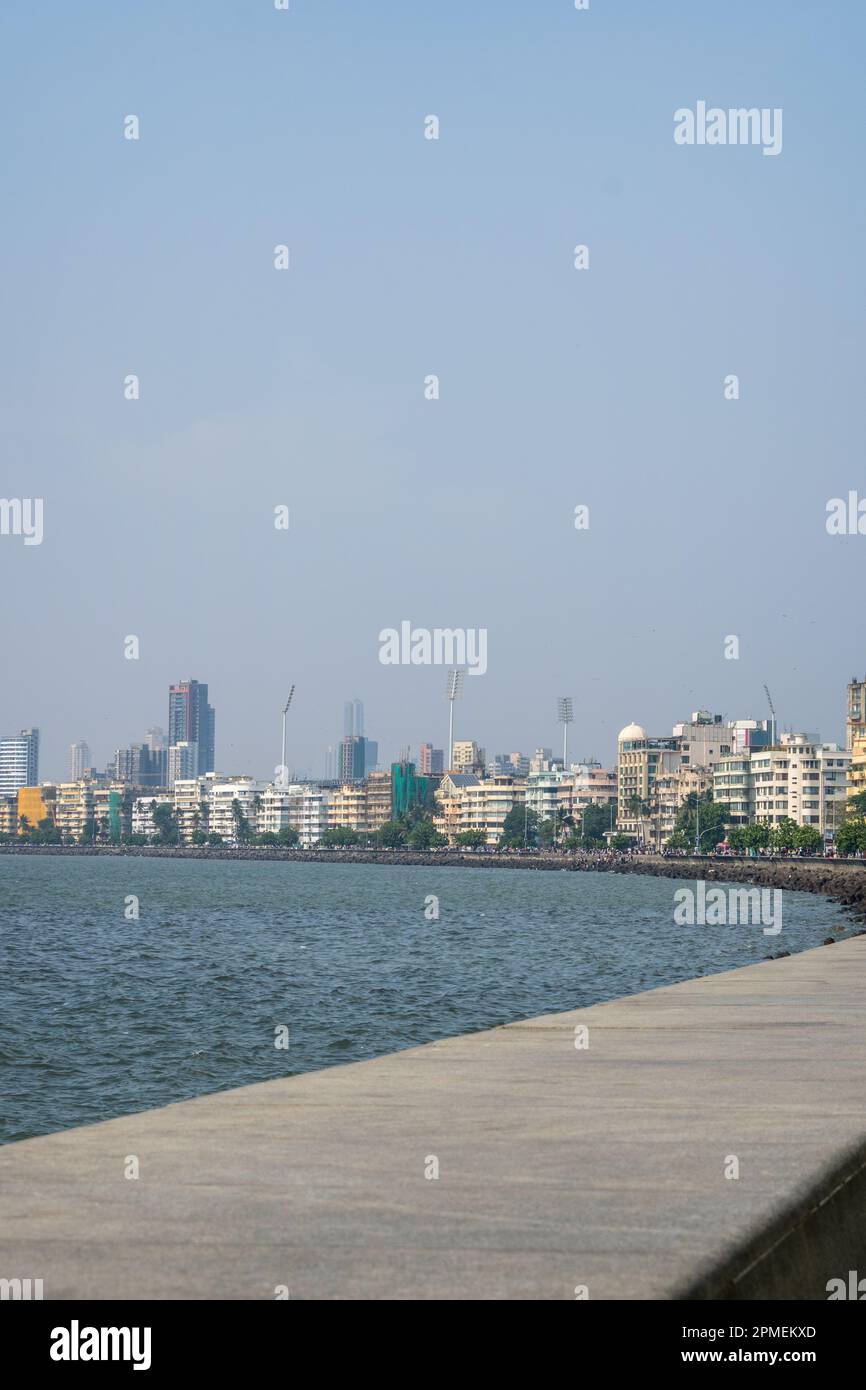 A beautiful promenade showing affluent urban residential and commercial ...