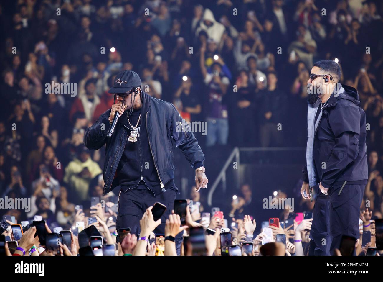 Travis Scott joins rapper NAV on stage during the Never Sleep Tour in ...