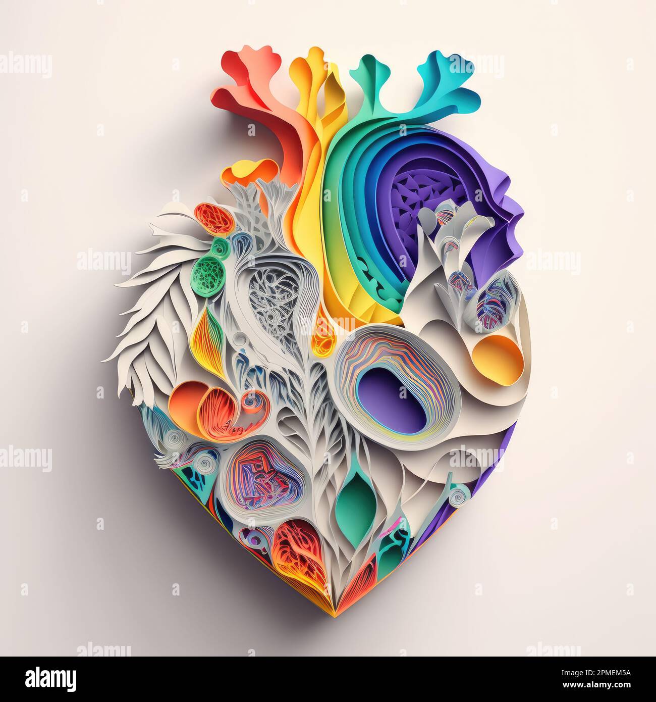low poly heart art with rainbow colors Stock Photo - Alamy
