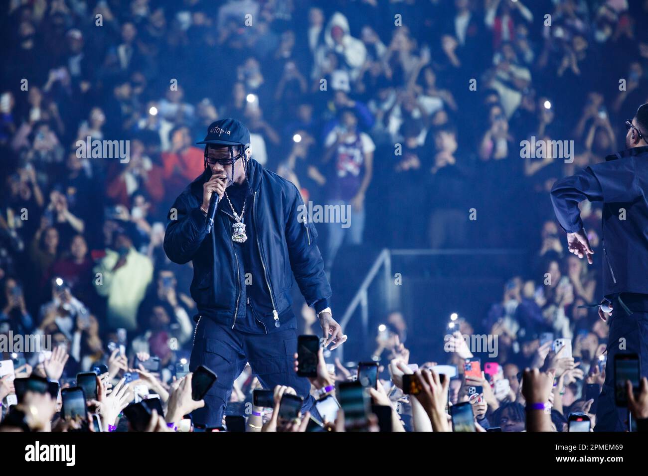Travis Scott joins rapper NAV on stage during the Never Sleep Tour in ...