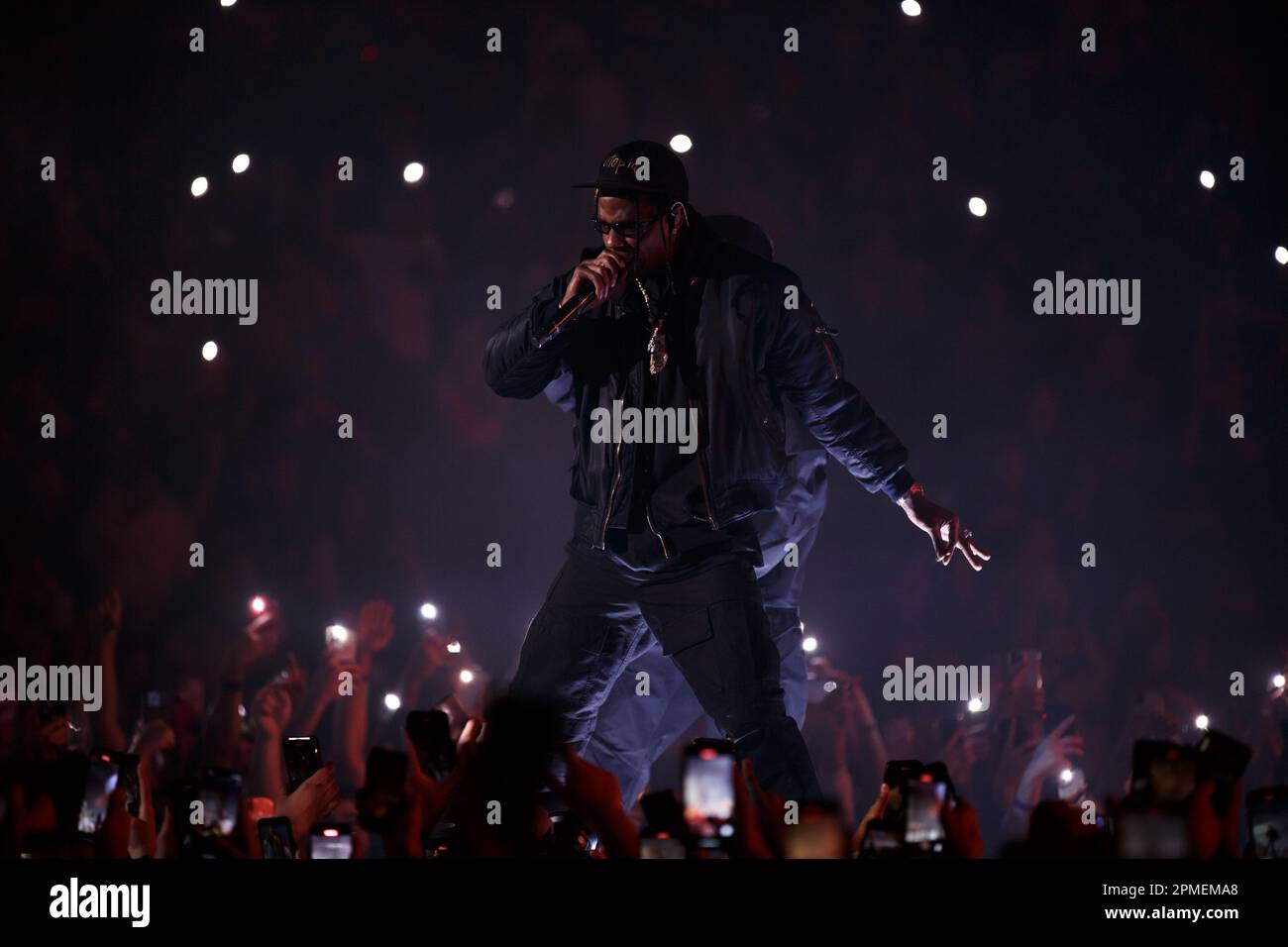 Travis Scott joins rapper NAV on stage during the Never Sleep Tour in ...