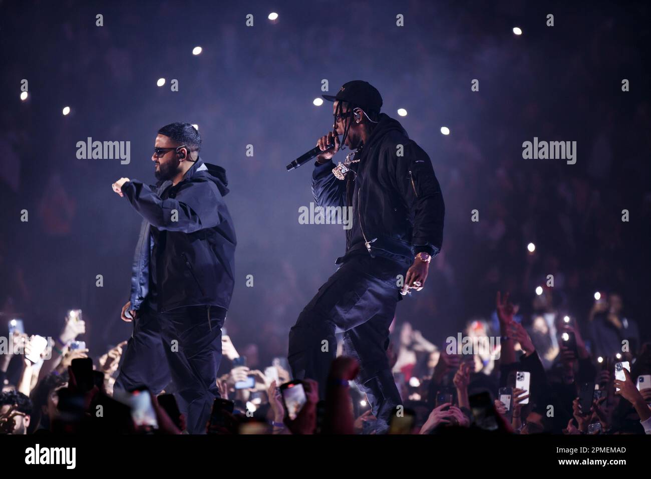 Travis Scott joins rapper NAV on stage during the Never Sleep Tour in ...