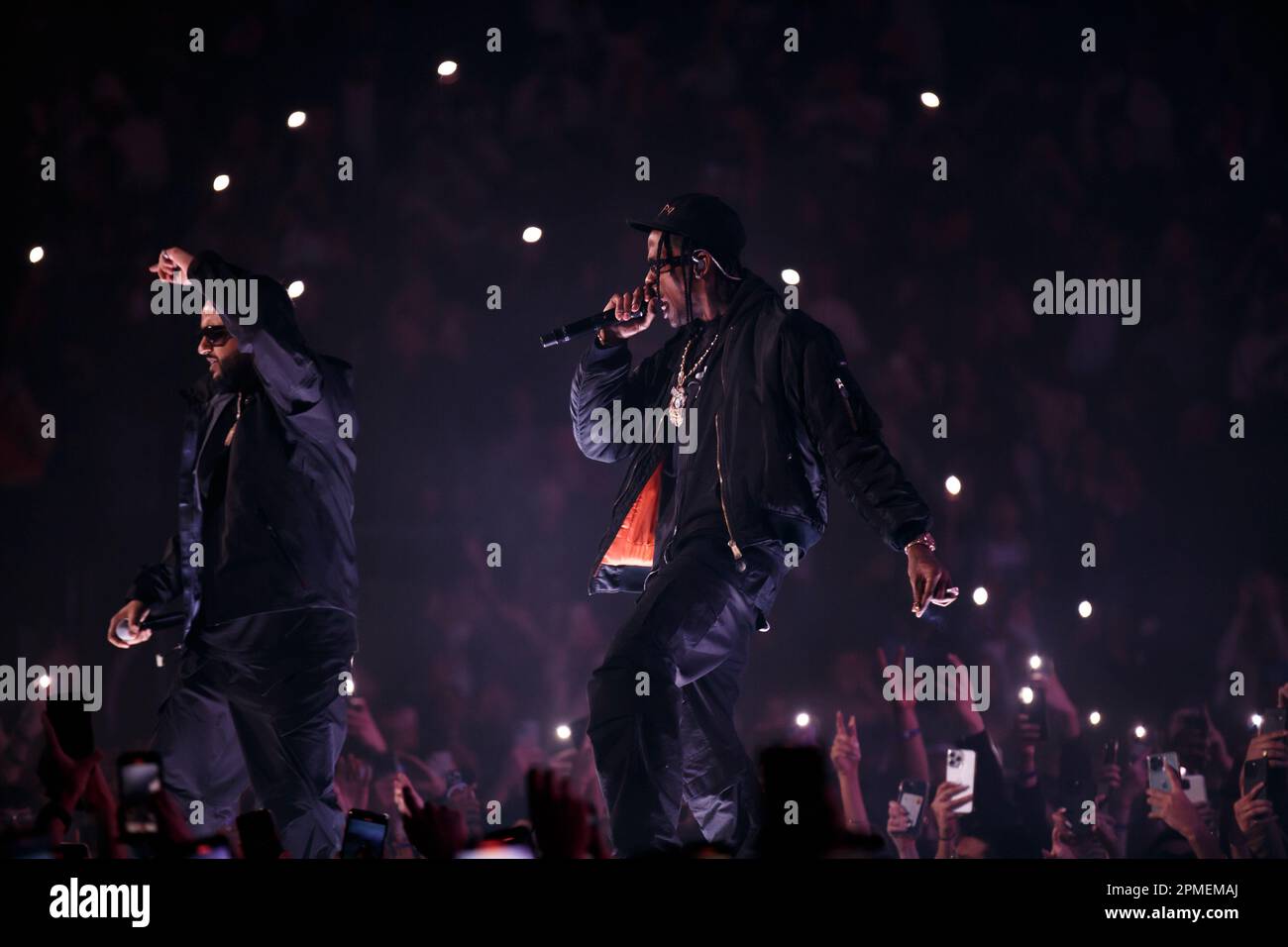 Travis Scott joins rapper NAV on stage during the Never Sleep Tour in ...