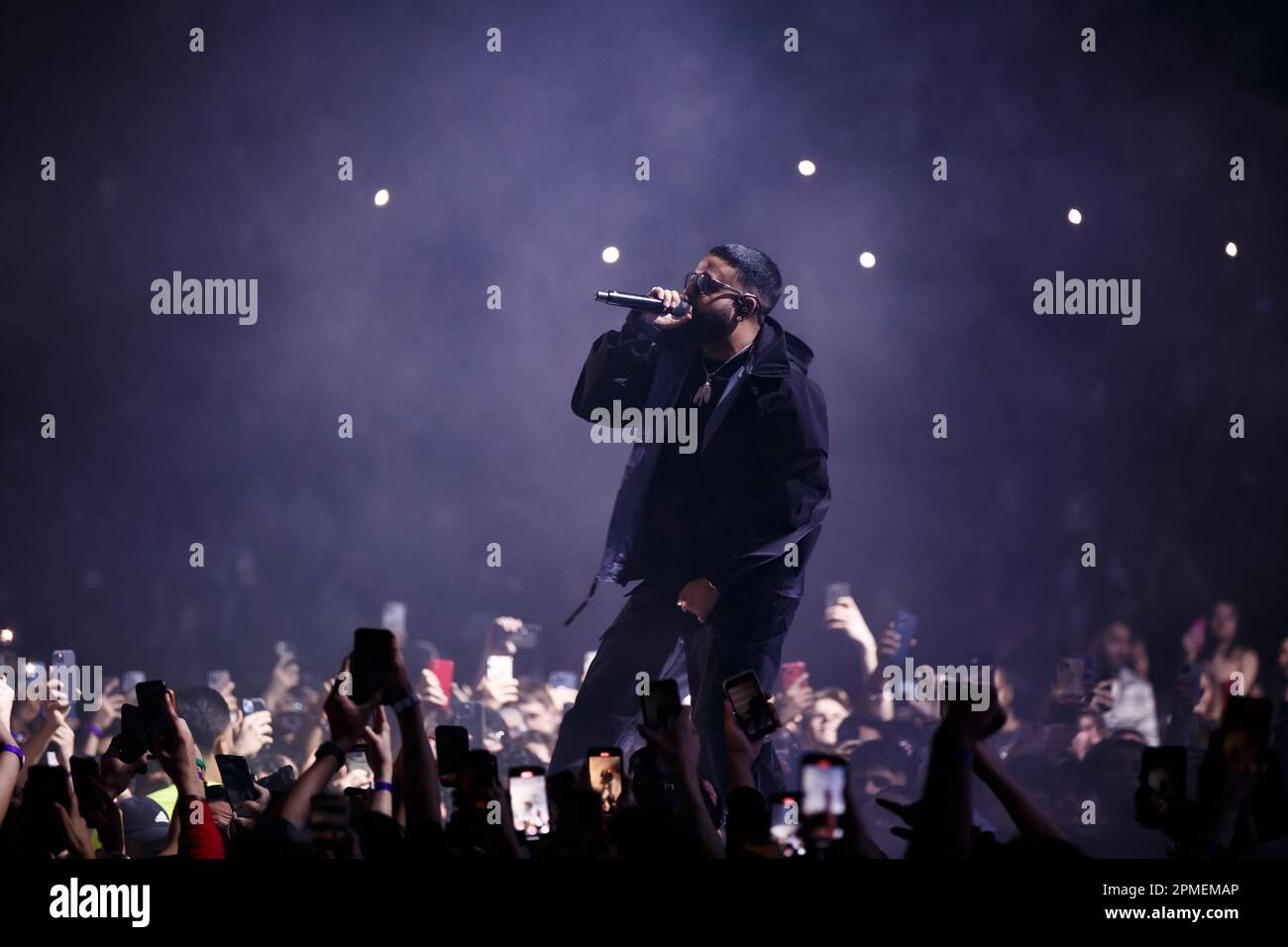 Toronto-born rapper NAV performing on stage at Scotiabank Arena in ...