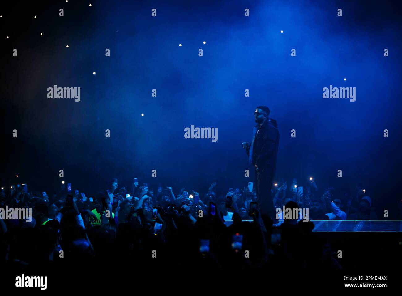 Toronto-born rapper NAV performing on stage at Scotiabank Arena in ...