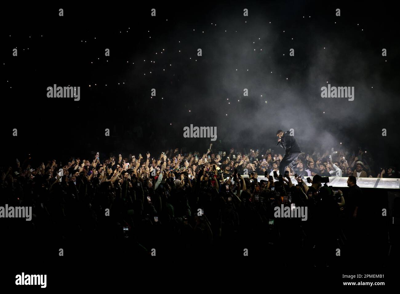 Toronto-born rapper NAV performing on stage at Scotiabank Arena in ...