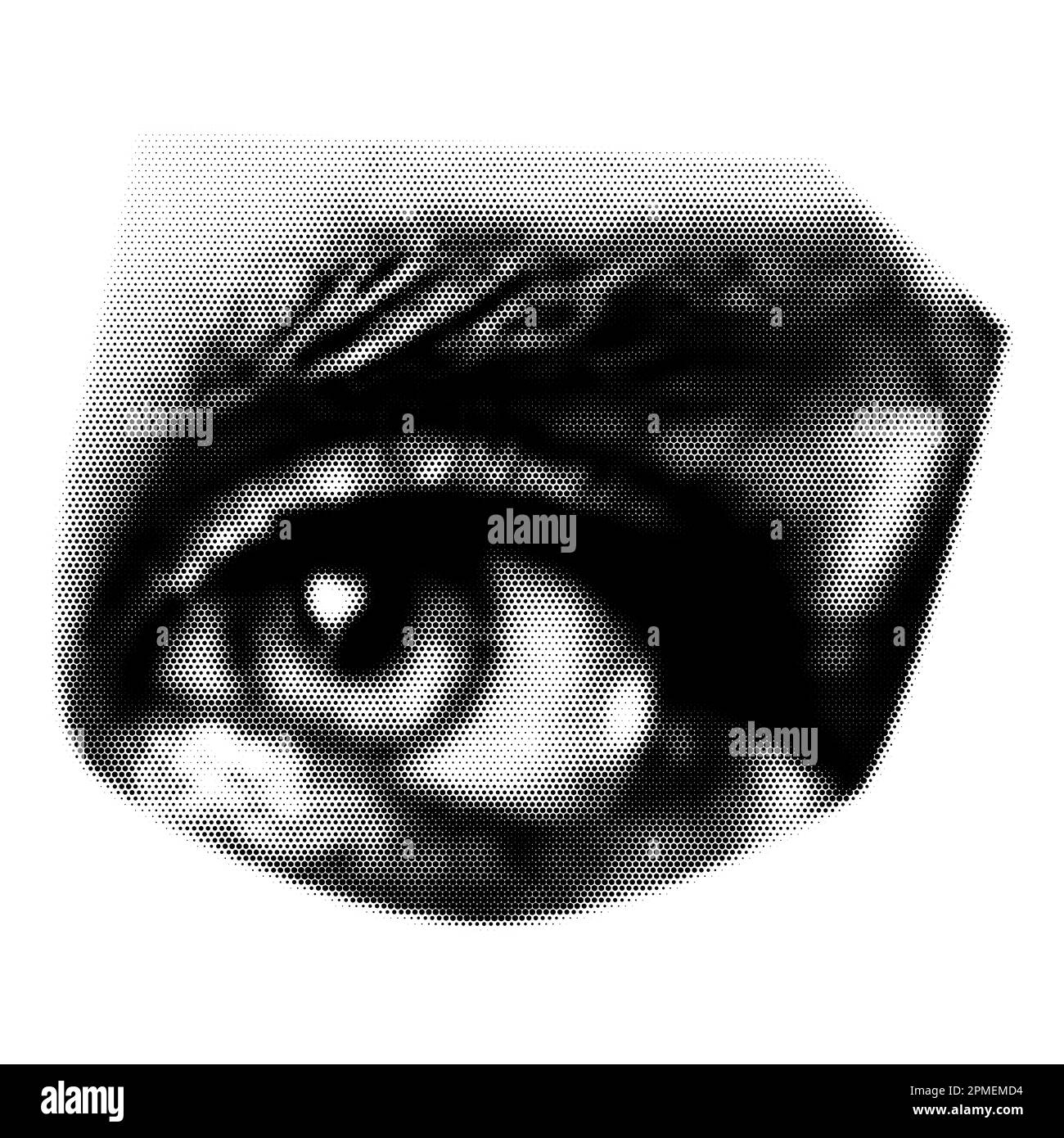 Halftone eye. Collage design element in trendy magazine style. Vector ...