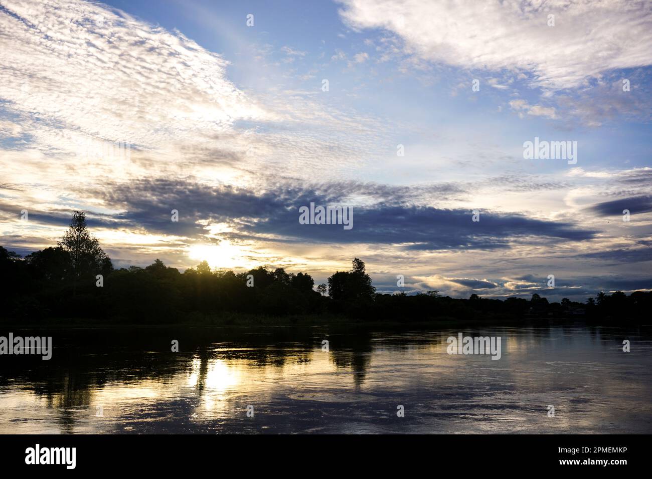 Capturing the Magic Hour: A Sunset over a Serene Belayan River ...