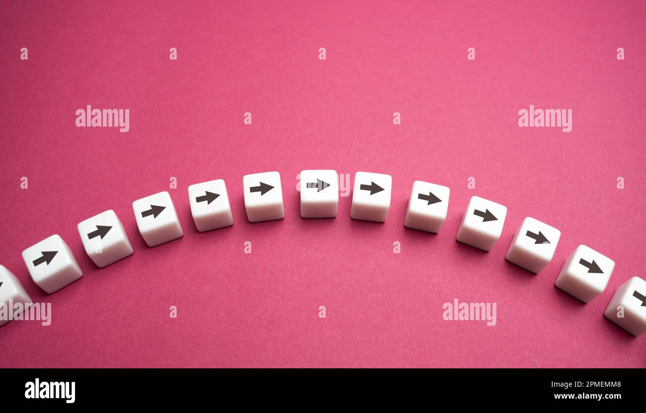 Arrow path. Story arc. Movement in one direction. Sequential chain of ...