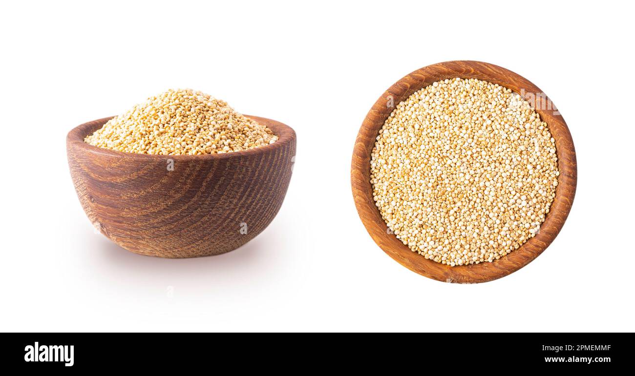Bowl with quinoa isolated on white background. Close-up. Grain quinoa ...
