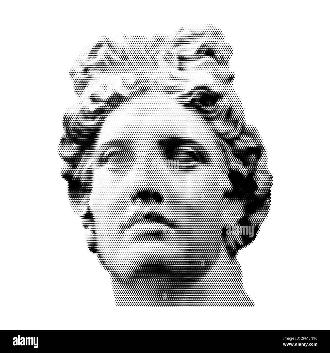 Halftone Greece modern statue. Collage design element in trendy ...