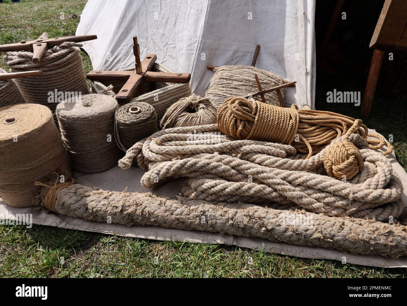 coils of ropes made in the traditional way from natural materials Stock ...