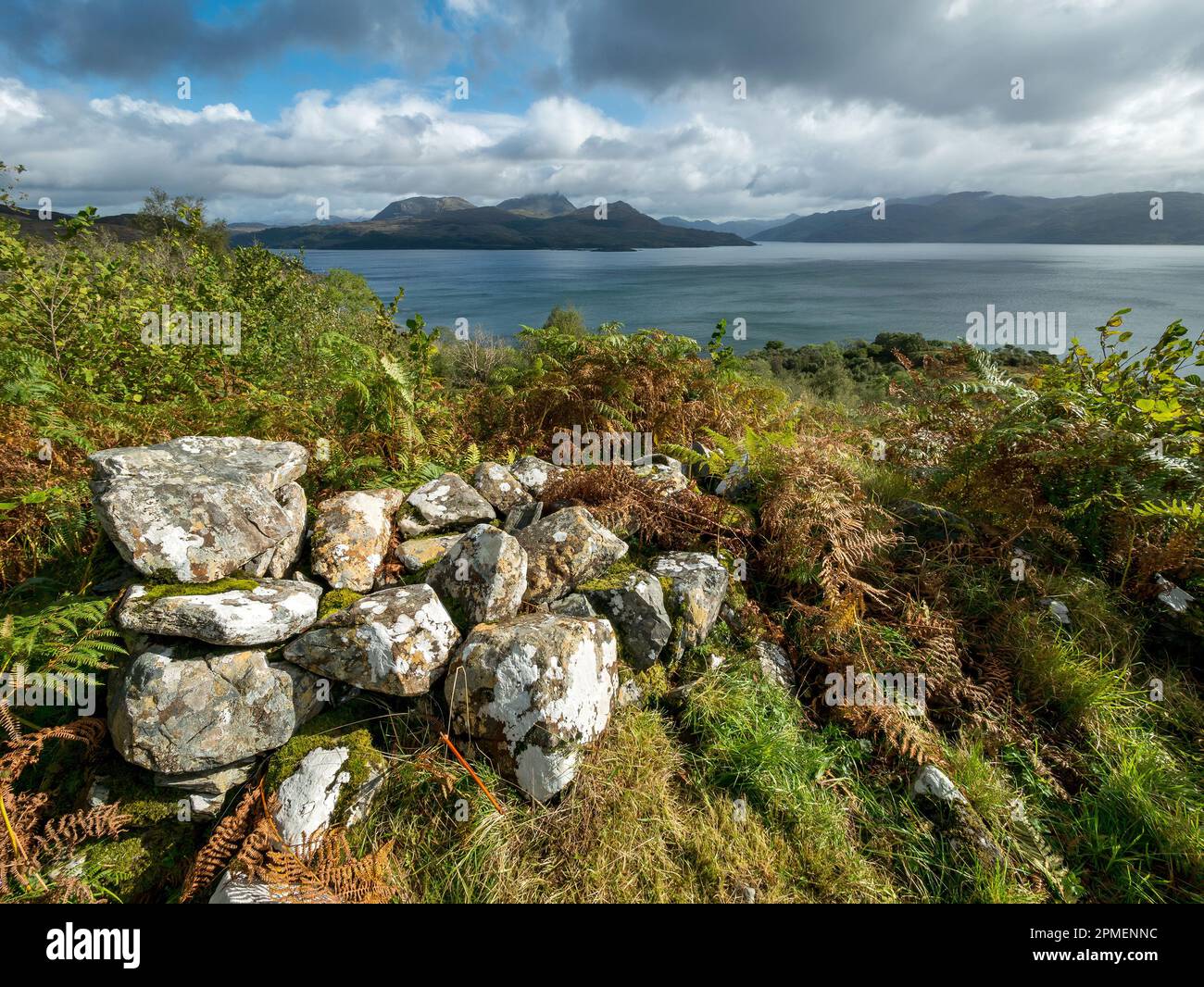 Sound of Sleat and mountains of the Scottish Highlands seen from the ...
