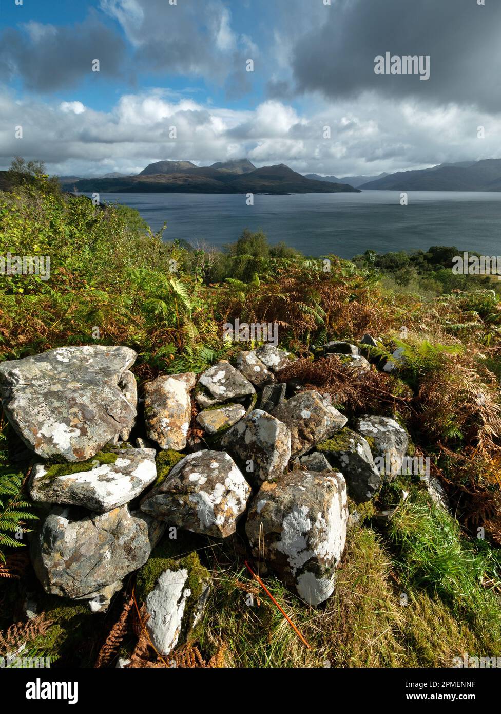 Sound of Sleat and mountains of the Scottish Highlands seen from the ...