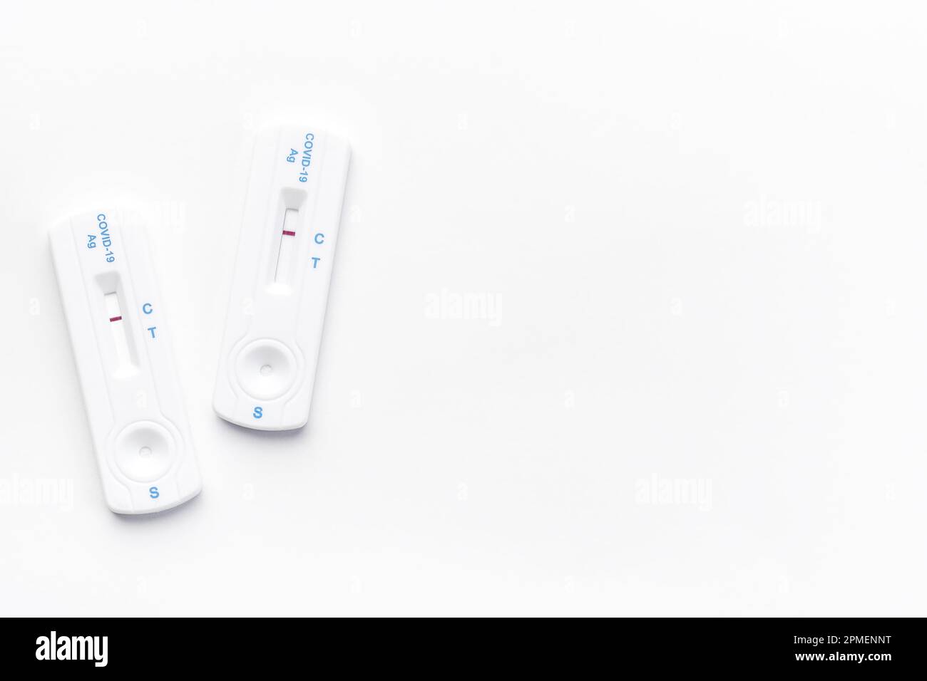 Home testing kit for coronavirus on a white background. Negative Covid ...