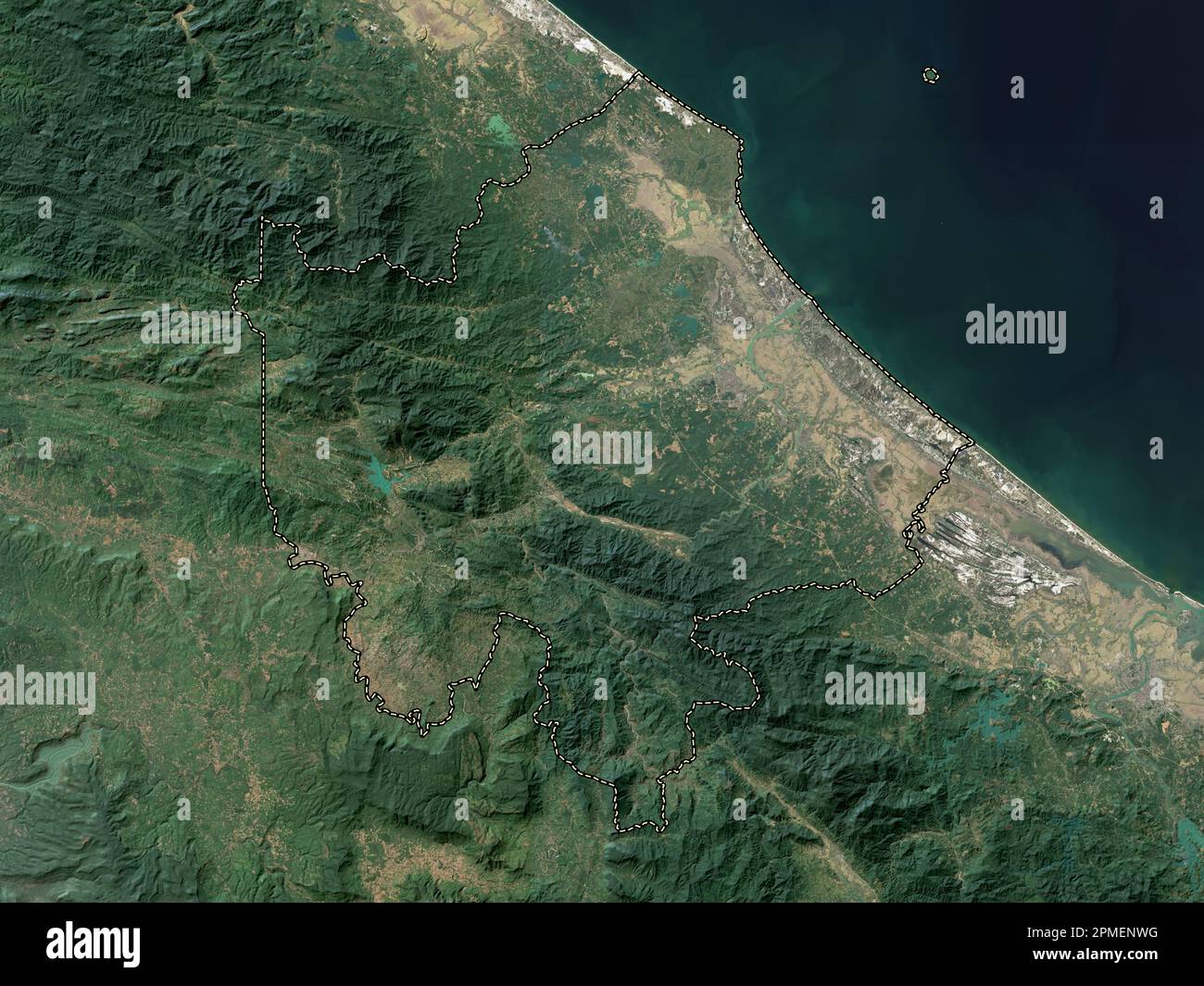 Quang Tri, province of Vietnam. Low resolution satellite map Stock ...